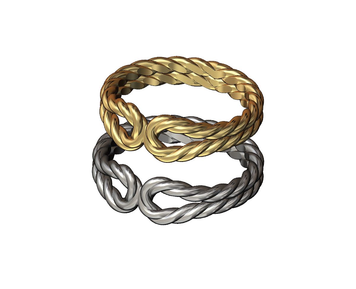 STL file Twisted wire double loop band 3D print model・3D printable ...