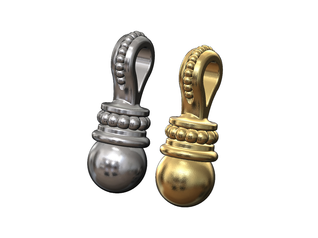 STL file Beaded gold ball pendant and charm 3D print model・Model to ...
