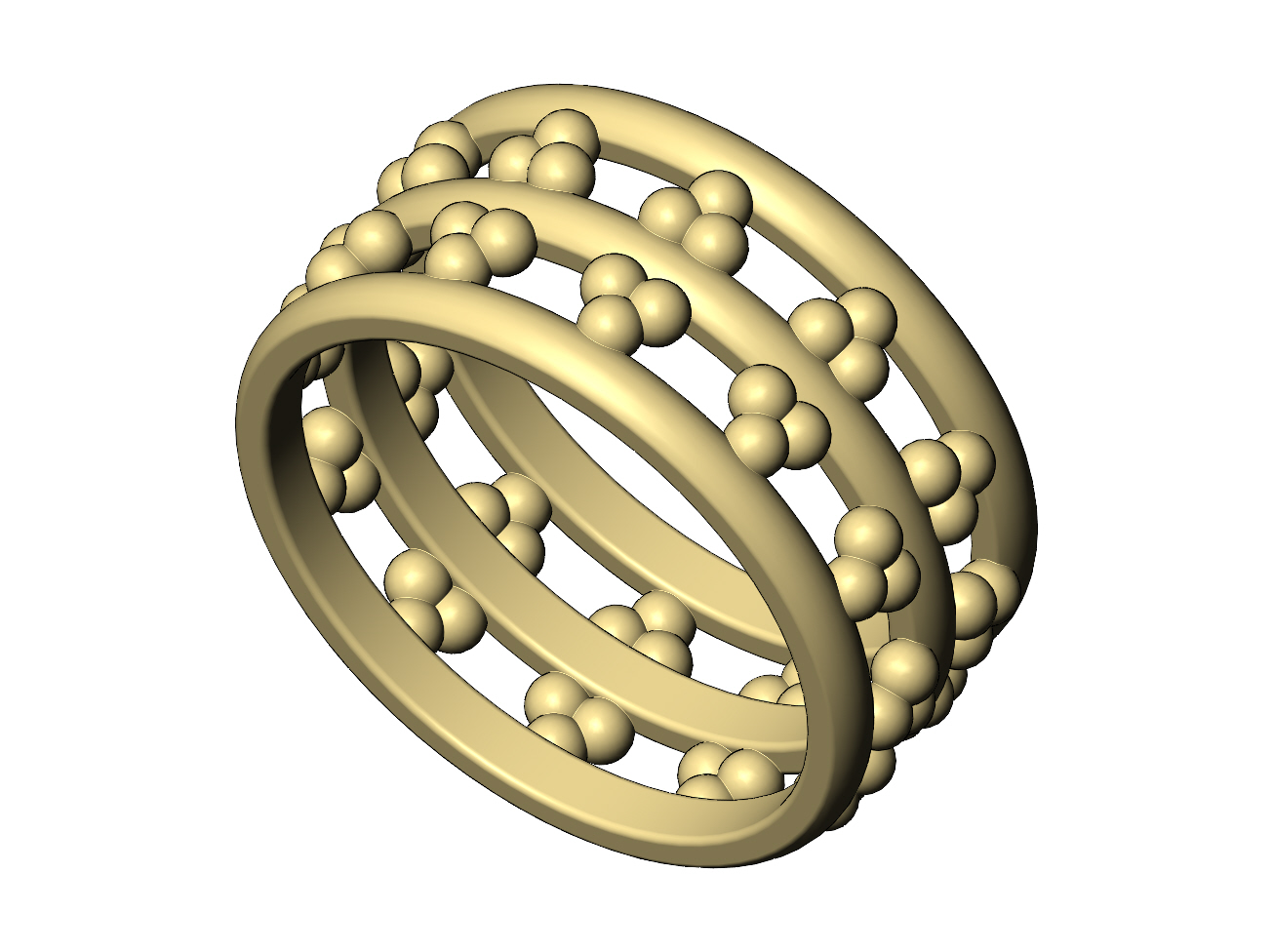 STL file Double rouw triple bead motif band US sizes 6to9 3D print ...