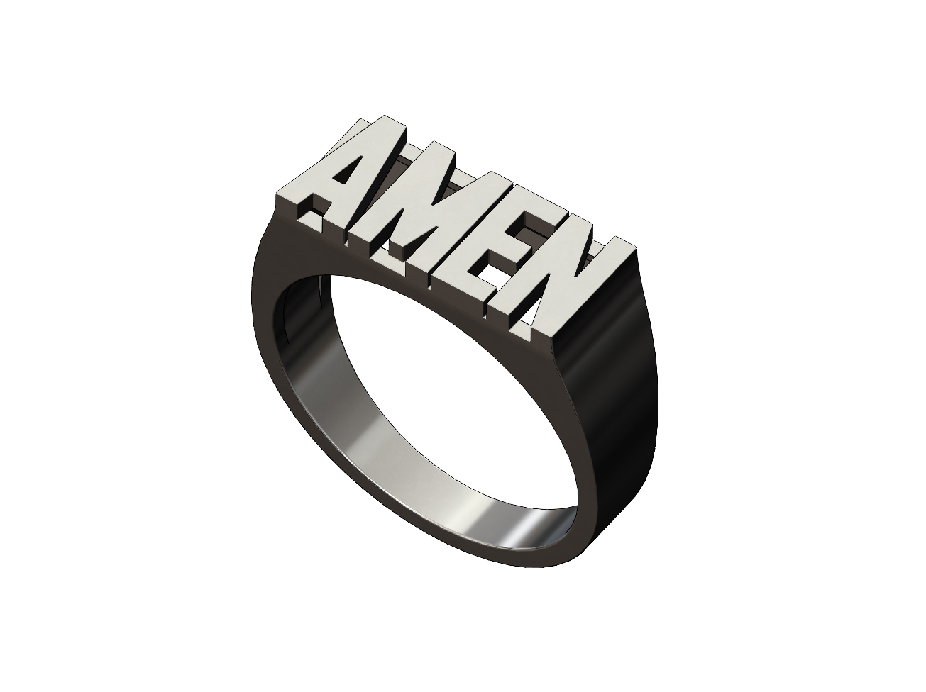 STL file Amen statement name ring US size 7to10 3D print model 💍・3D ...