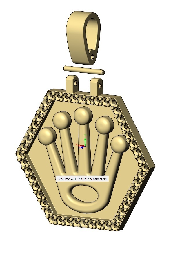 STL file Hexagonal rolex crown pendant and charm 3D print model 👑・3D ...