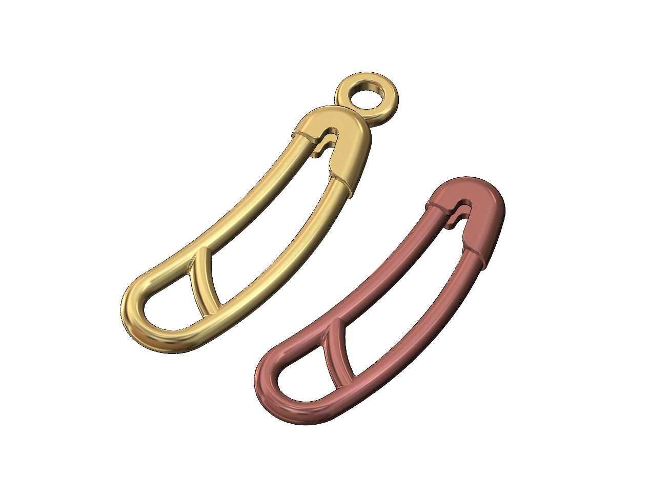 STL file Rounded Safety pin pendant and charm 3D print model 🦺・3D ...