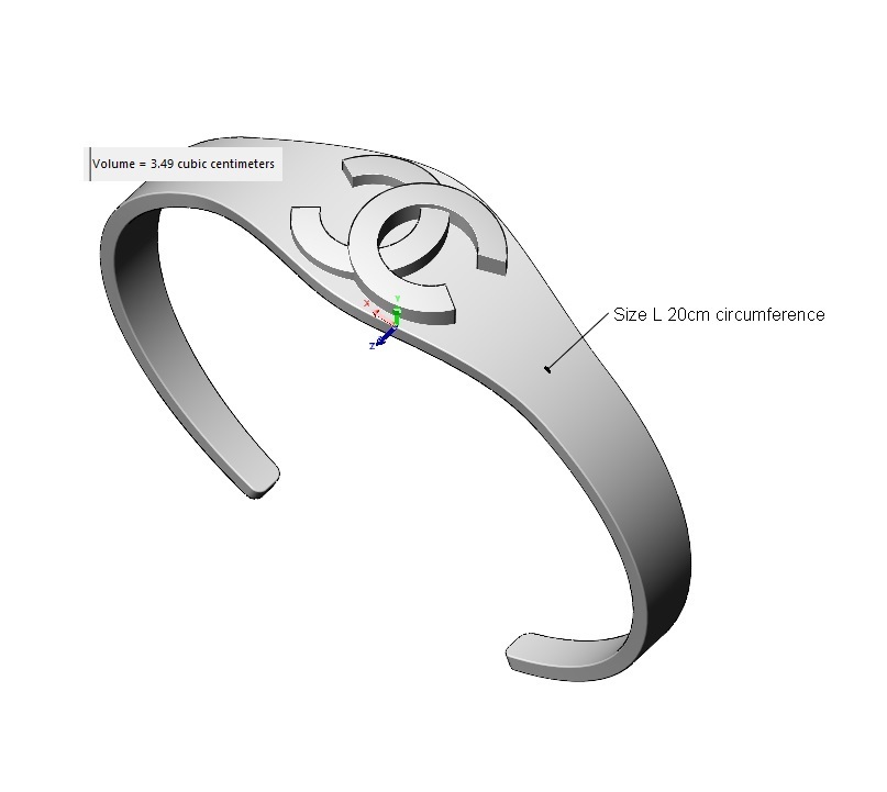 STL file Chanel logo cuff bracelet 3D print model 💫・3D printer model to ...