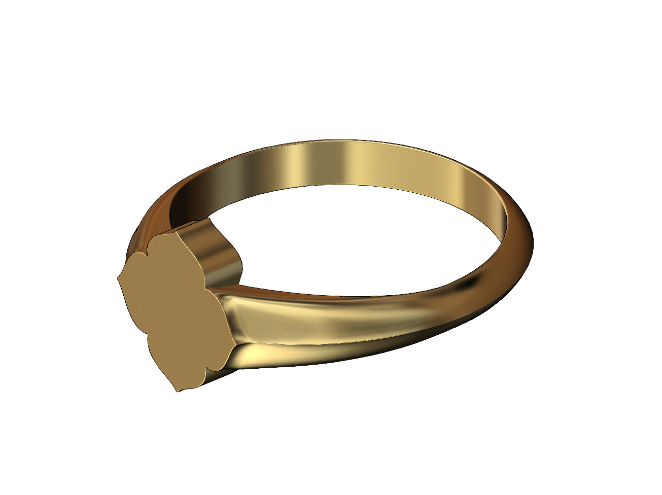 STL file Simple ornamental shaped signet ring US sizes 5to9 3D print ...