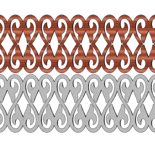 Download 3MF file 2 Floral pattern strips 3D print model • 3D printable ...