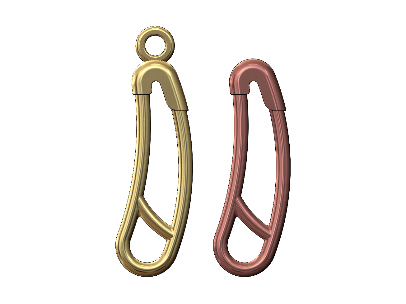 STL file Rounded Safety pin pendant and charm 3D print model 🦺・3D ...