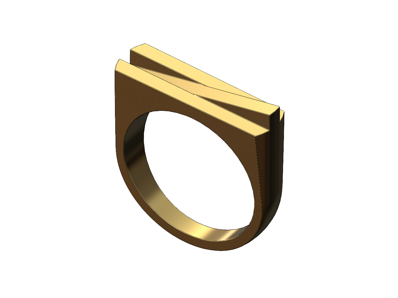 STL file Overlapping bars signet ring 3D print model・3D print design to ...