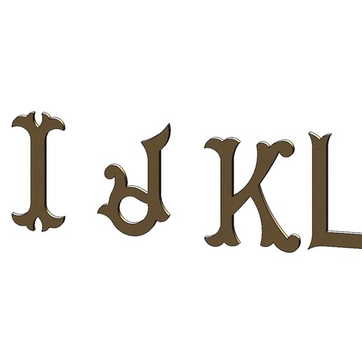 Download STL file Vintage Monogram Font Letters Alphabet 3D print model ...