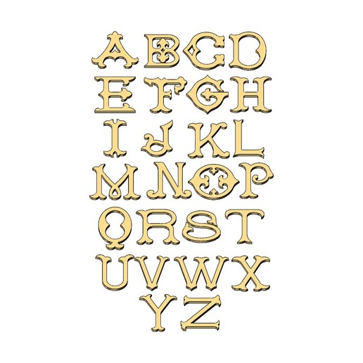 Download STL file Vintage Monogram Font Letters Alphabet 3D print model ...