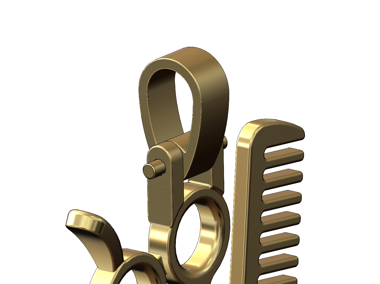 STL file Scissors and comb barber pendant with bail 3D print model ️・3D ...