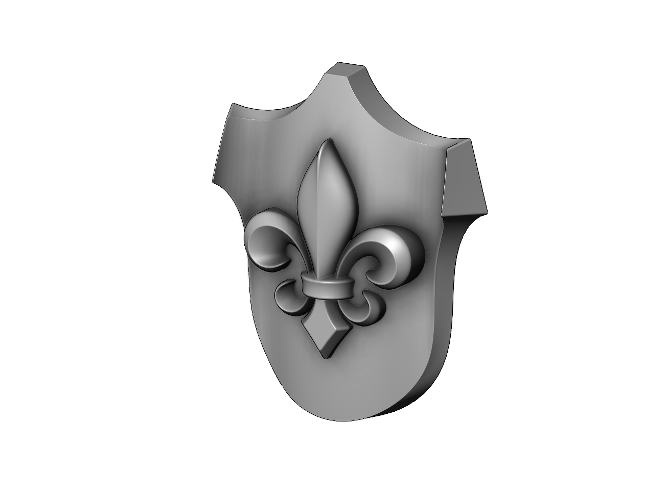 STL file Decorative Lys flower heraldic lily Shield 3D print model ...