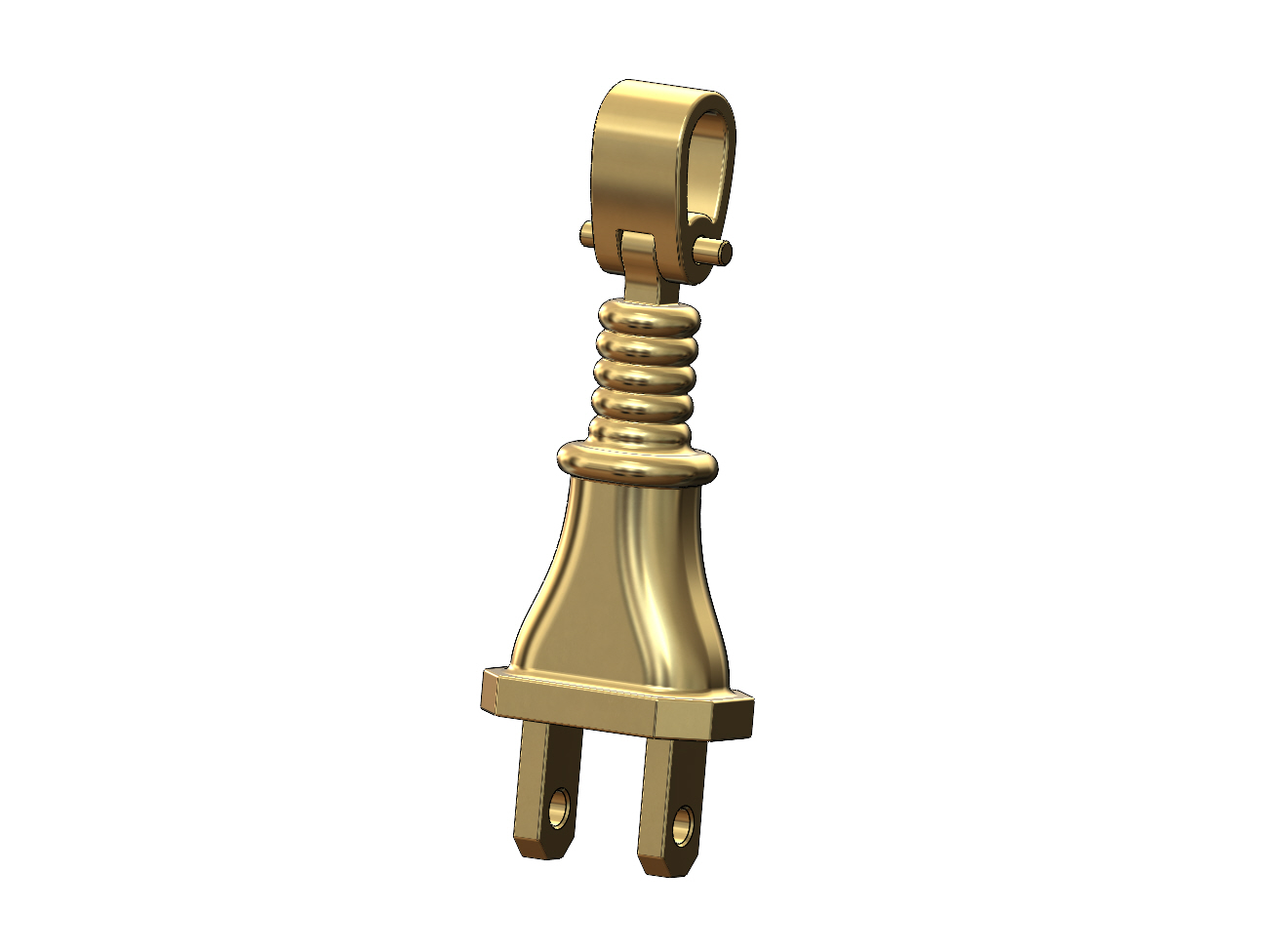 STL file Electric plug shaped pendant and charm with bail 3D print ...