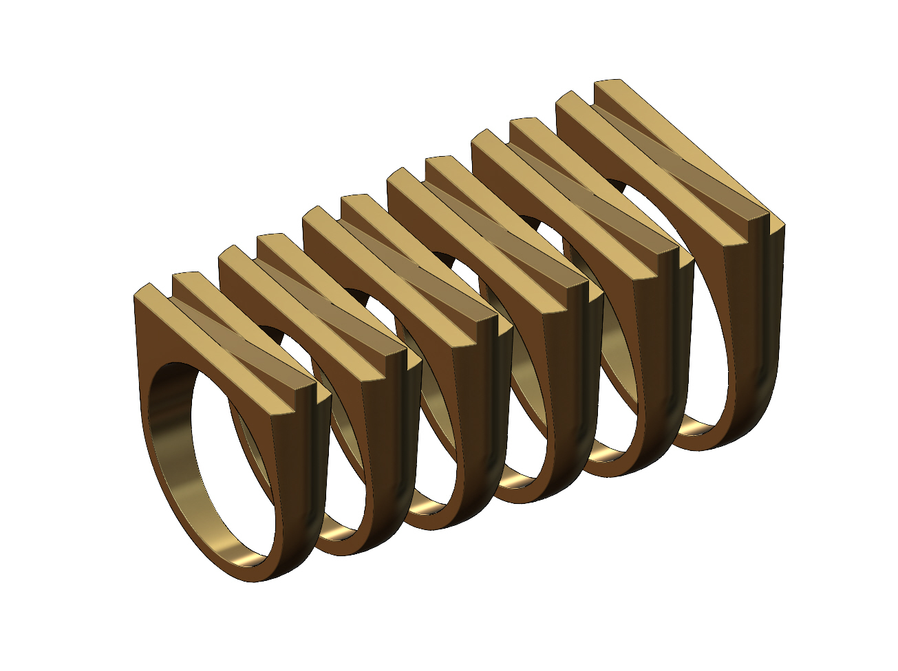 STL file Overlapping bars signet ring 3D print model・3D print design to ...