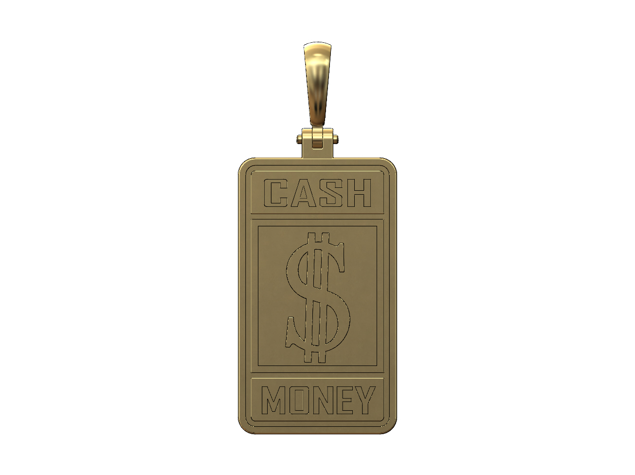 STL file Cash money rectangular pendant with bail 3D print model・3D ...