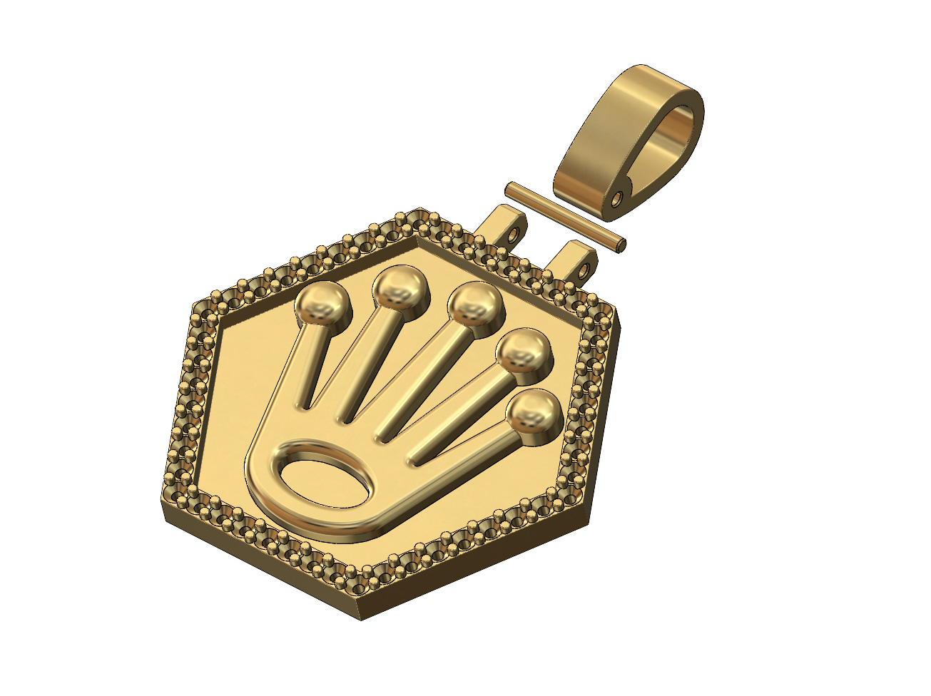 STL file Hexagonal rolex crown pendant and charm 3D print model 👑・3D ...