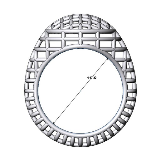 Télécharger fichier 3MF Wire mesh dome top signet ring 3D print model ...