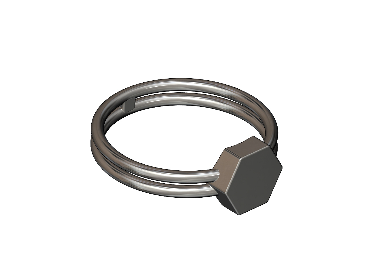 STL file Double wire hexagonal simple signet ring US sizes 5to9 3D ...