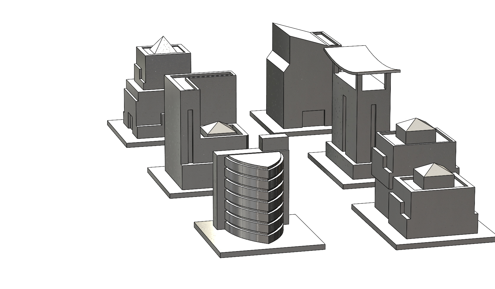 STL file Miniature modern buildings 3d print models 🏗️・3D print model ...