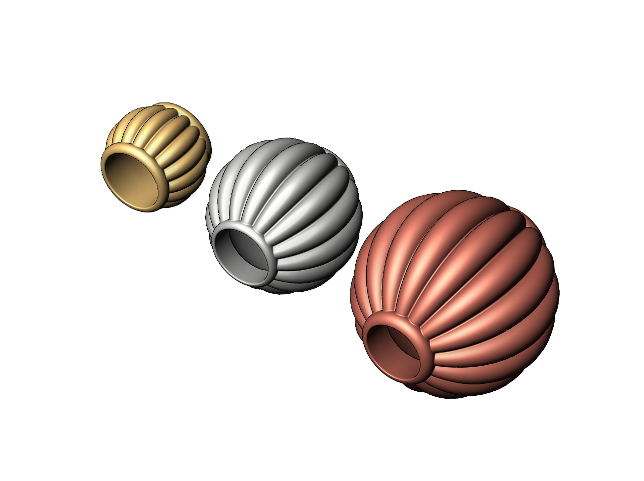 STL file Corrugated Lantern Bead Balls and Charms 3D print model 🏮・3D ...