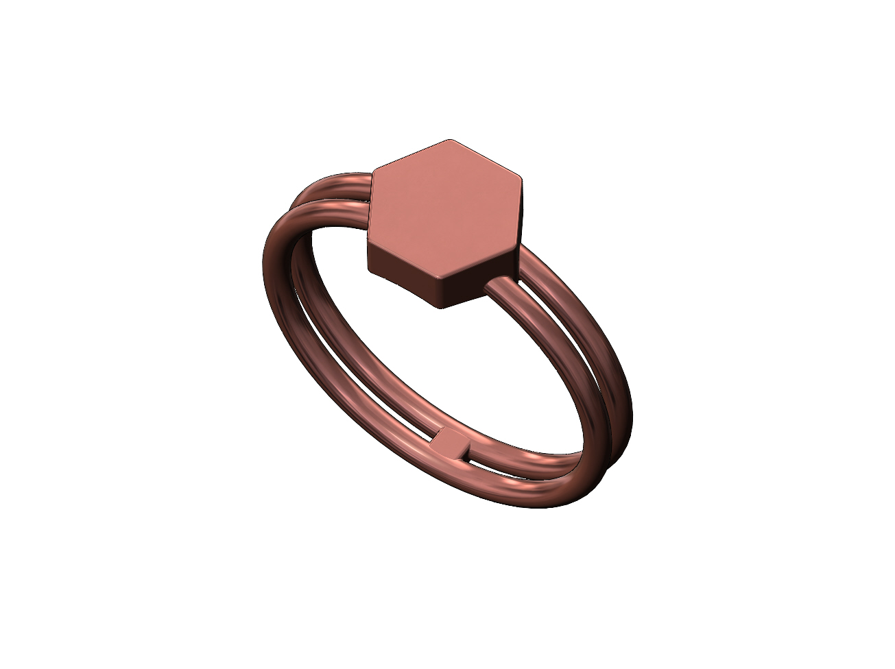 STL file Double wire hexagonal simple signet ring US sizes 5to9 3D ...