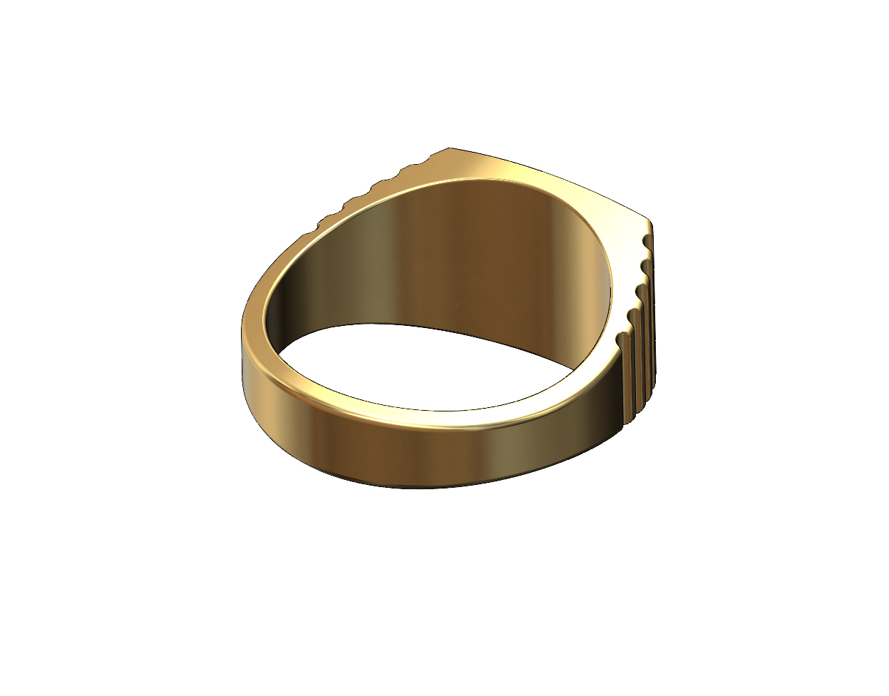 Файл STL Stepped rounded rectangular signet ring US sizes 5to11 3D ...