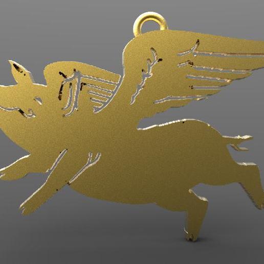 Download STL file flying Pig • Design to 3D print ・ Cults