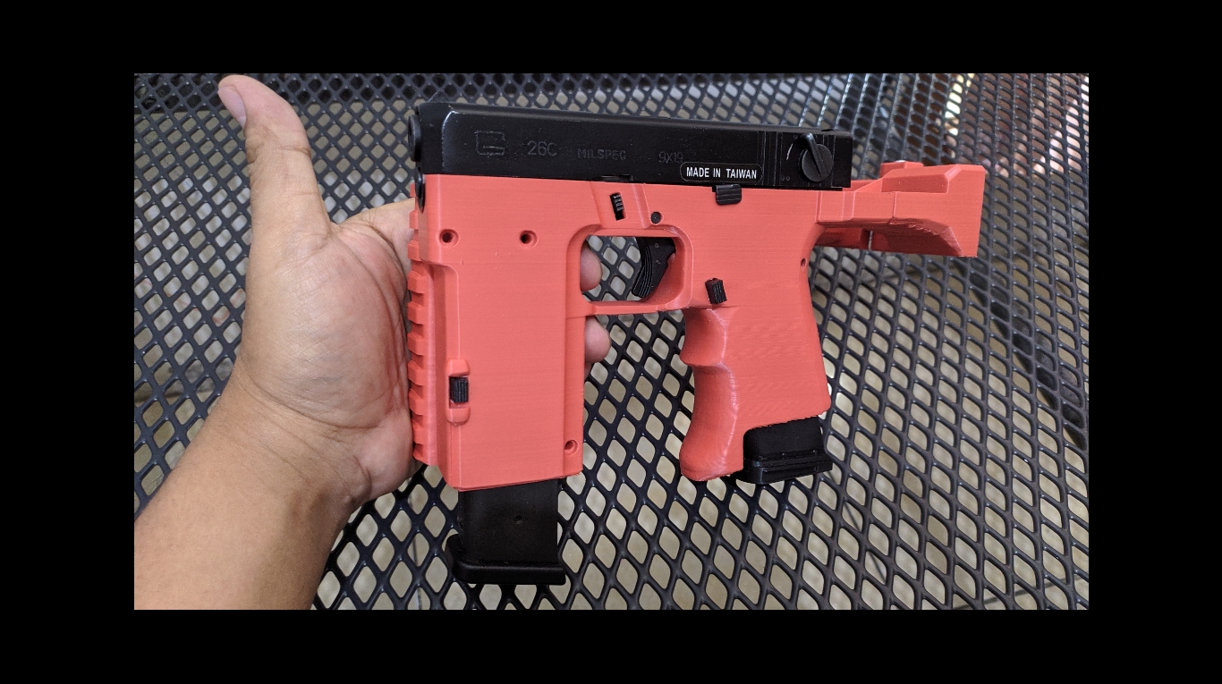 STL file Mini Micro Carbine Convertion Kit PDW for KSC G26 Glock - PCC ...