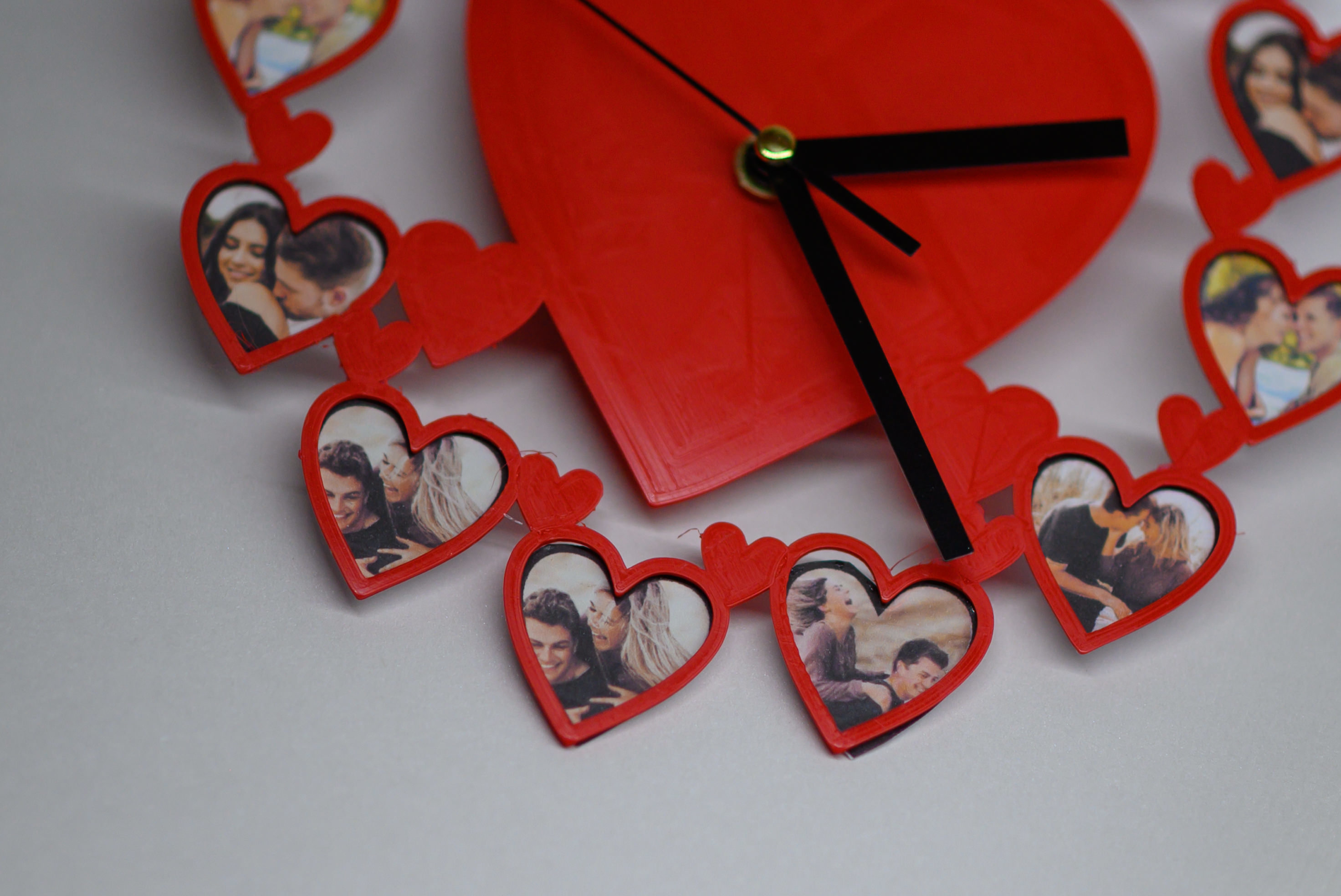 Archivo STL Reloj romántico, reloj de pareja, reloj de foto enmarcado ...