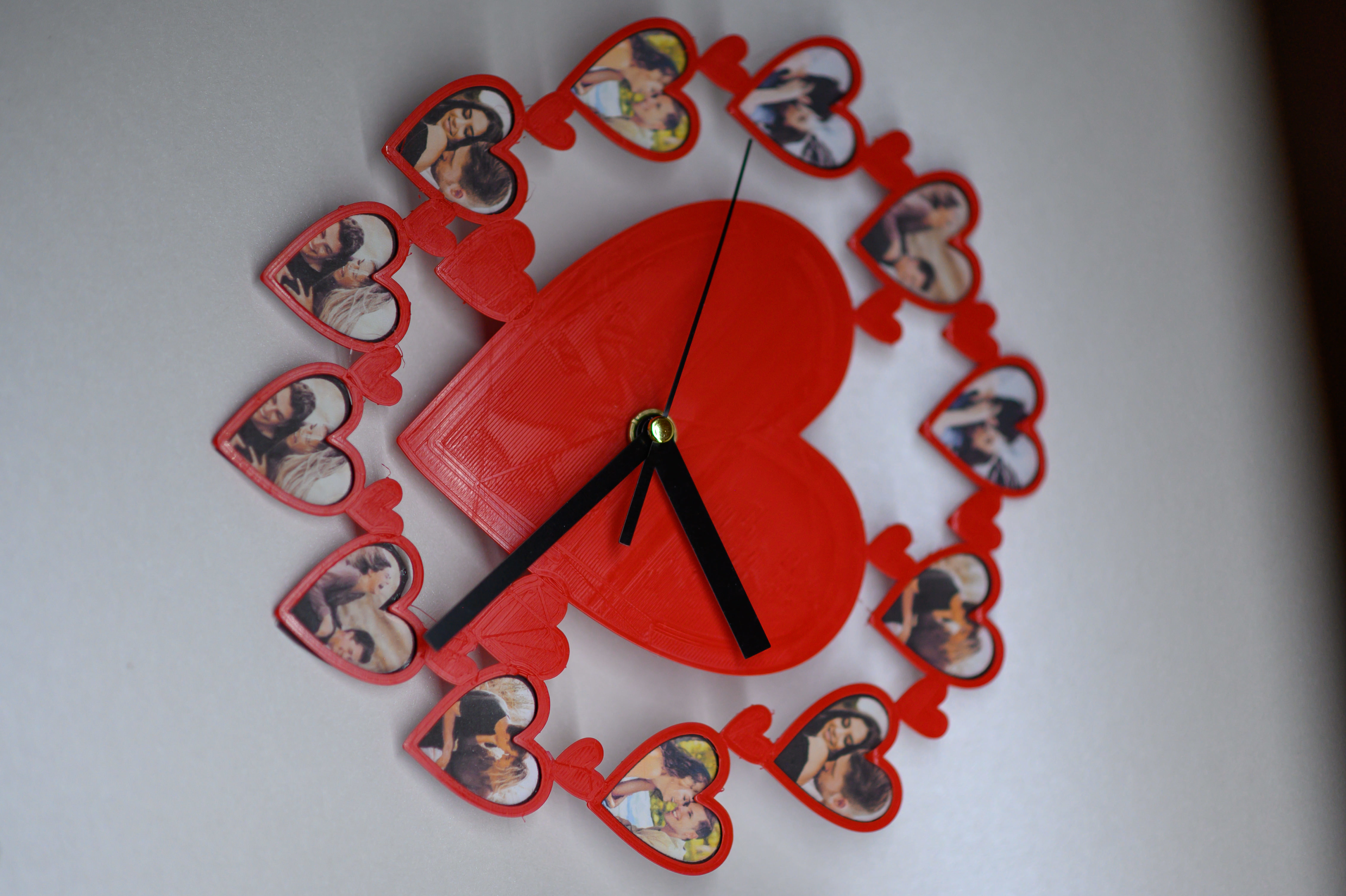 Archivo STL Reloj romántico, reloj de pareja, reloj de foto enmarcado ...