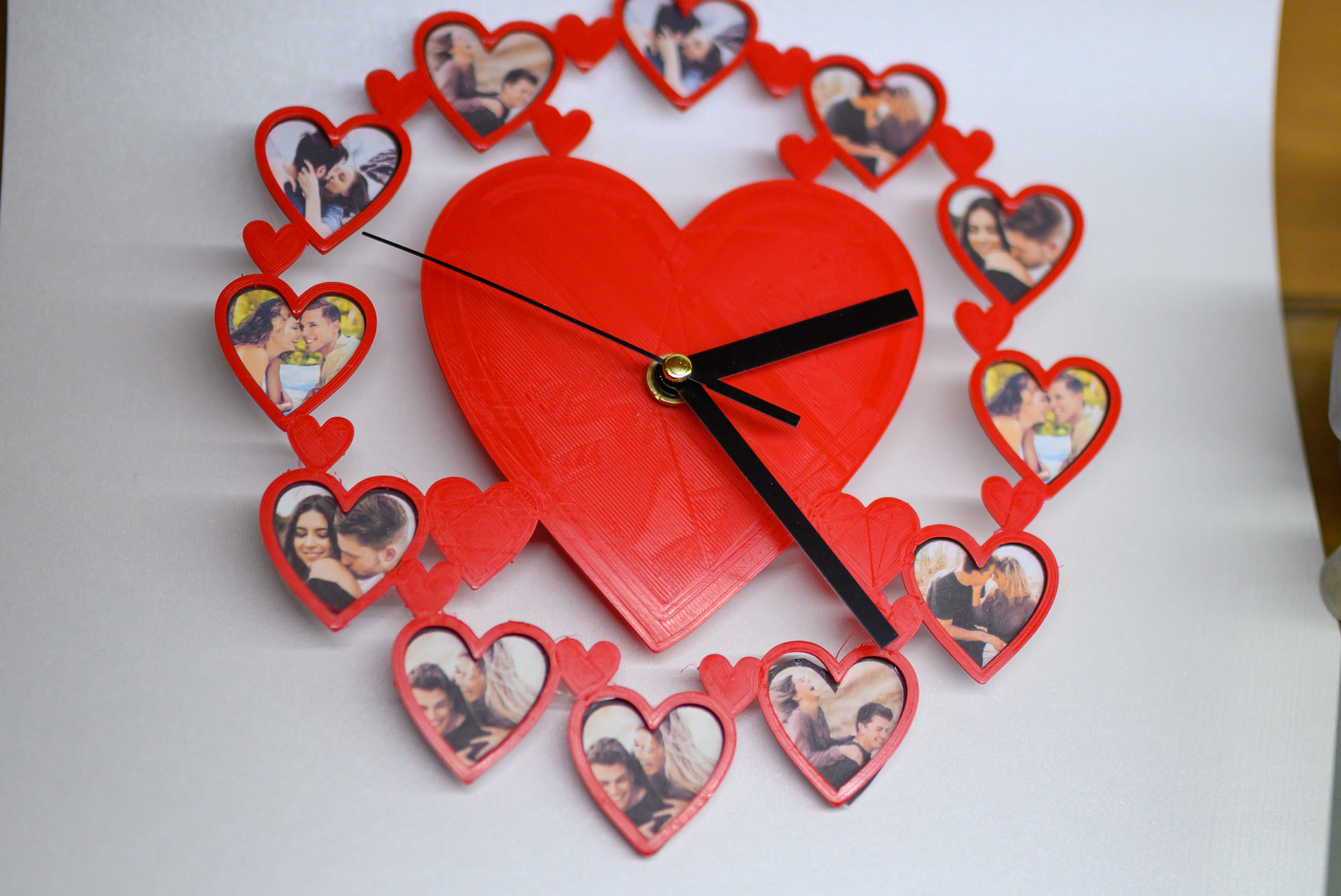Archivo STL Reloj romántico, reloj de pareja, reloj de foto enmarcado ...