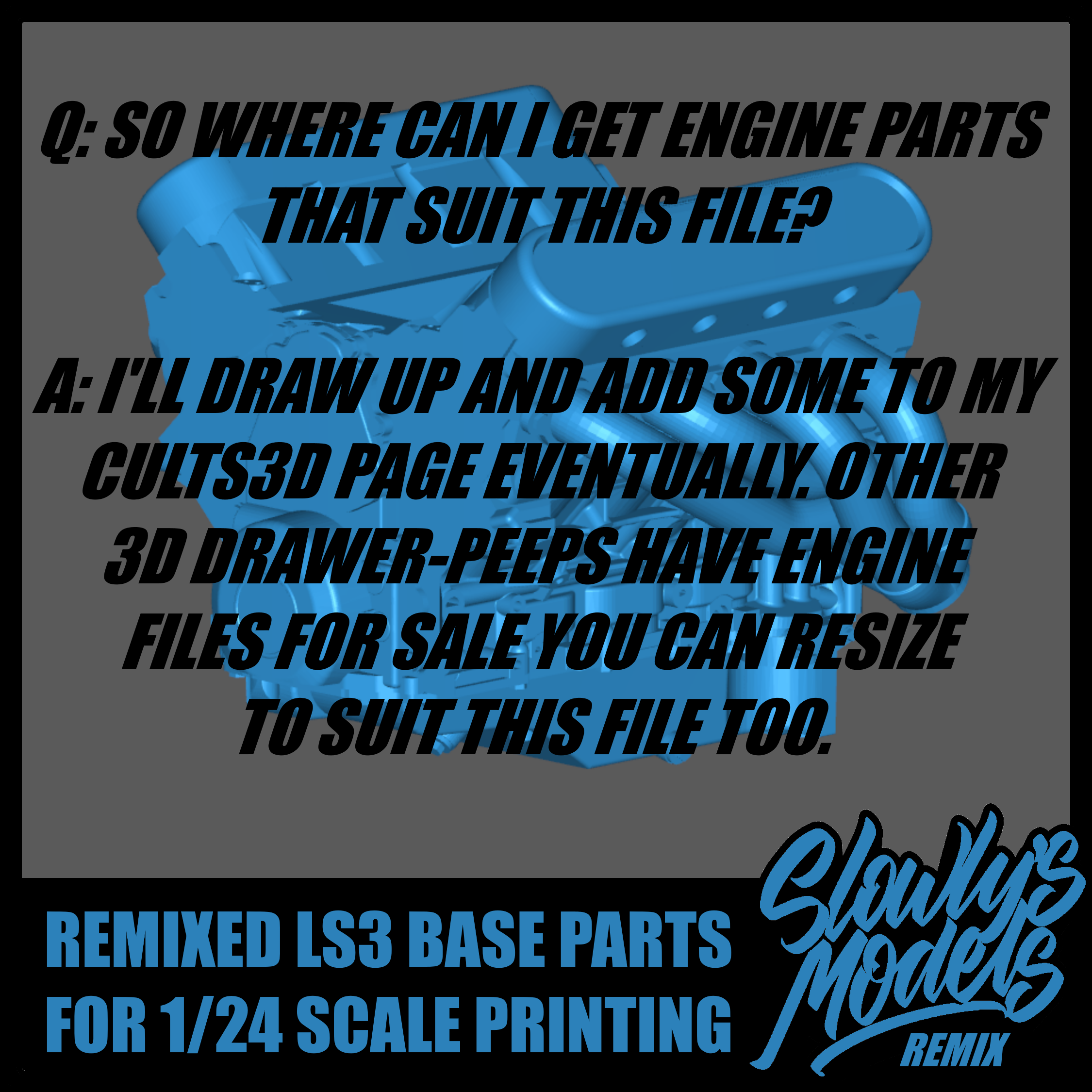 Free STL file Remixed LS3 'Base Parts' 🚗・3D printer model to download・Cults