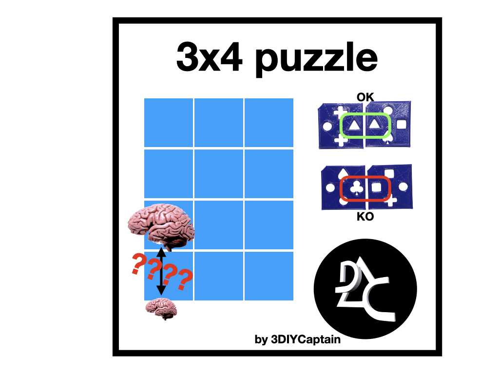 Download free STL file Puzzle 3x4 • 3D print design ・ Cults