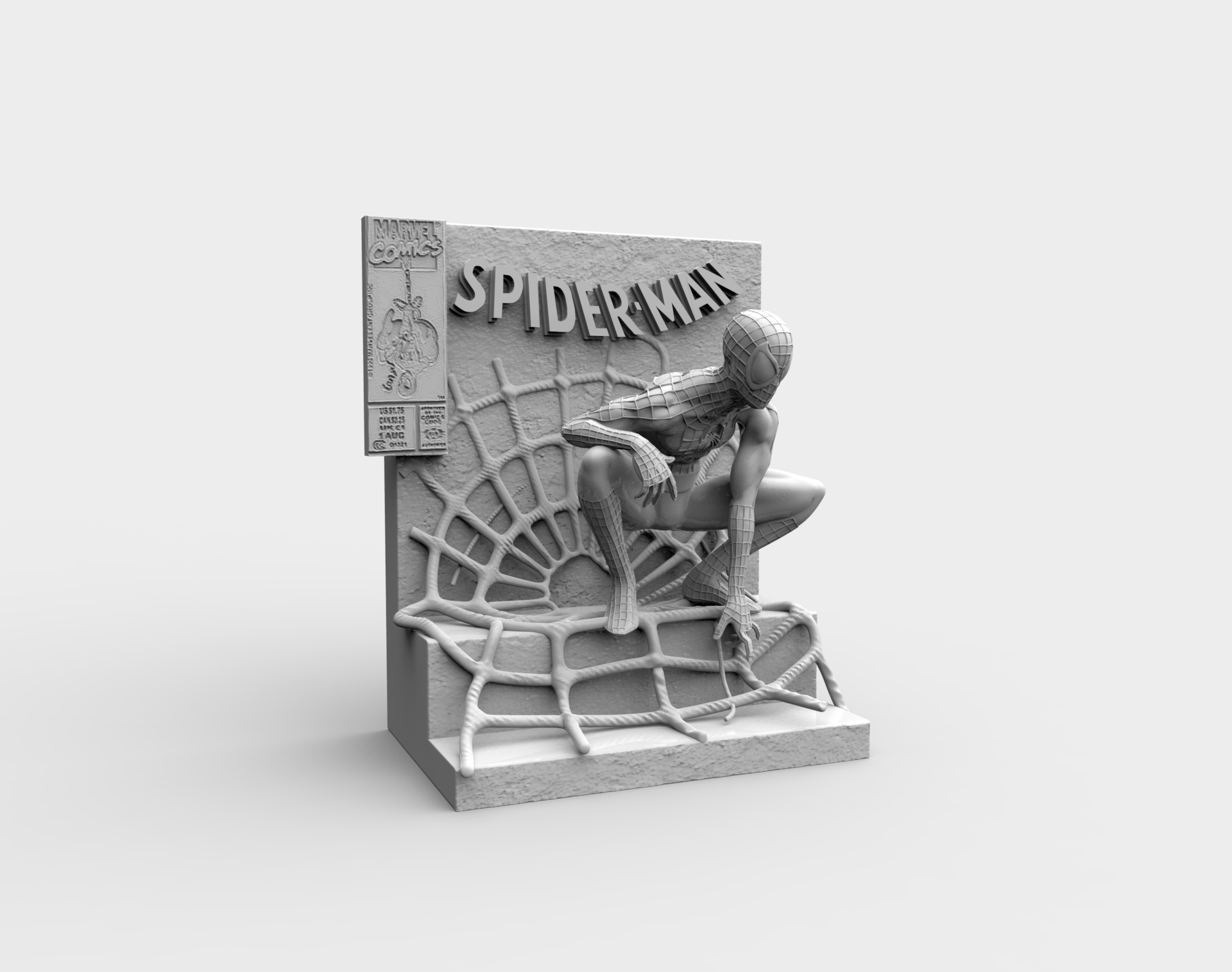 STL file Spider Man Comic Book Statue 3D print model・3D printing ...