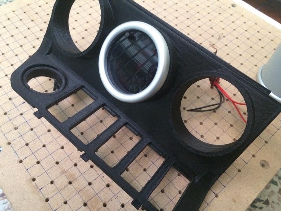 STL file Console Gauge Pod panel, 3x 52mm, Fits BMW series 3 E36 "Arlon ...
