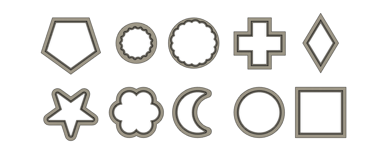 STL file Cookie cutters - 10 patterns 🍪・3D printer model to download・Cults