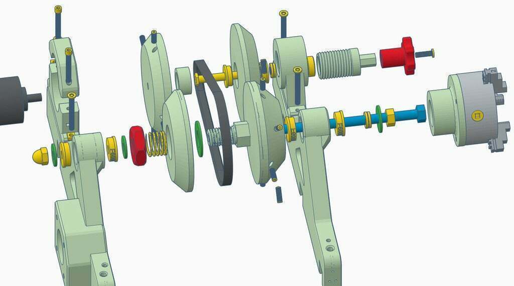 Download STL file CNC Lathe 450mm "Iron worm" • Template to 3D print ...