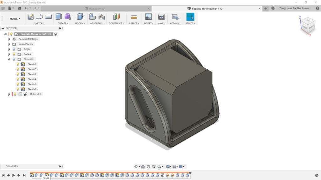 STL file NEMA 17 Mounting L Bracket Mount 42 series Stepper Motor ...