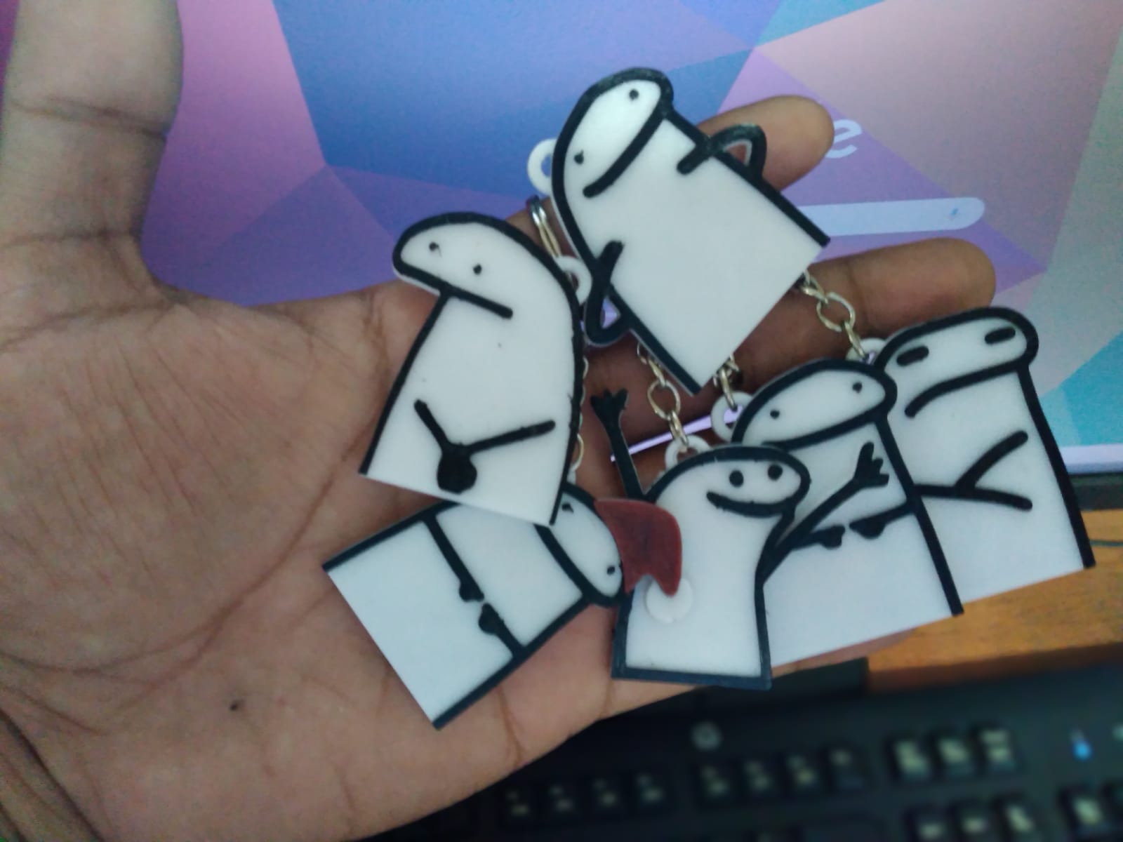 3D file PACK V1: 12 Meme Flork Key Rings 🔑・Design to download and 3D ...