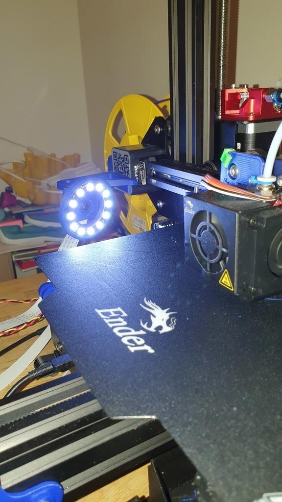 Free STL file Pi Cam case with Adafruit 12 Led ring mount・3D printer ...