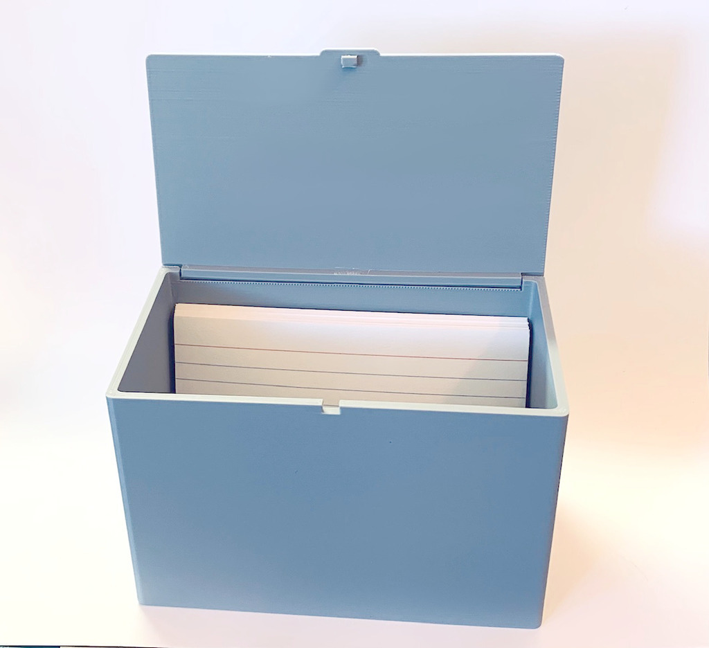 Free STL file UFS-122 3X5 Index Card File Hinge Box / Recipe Box or ...