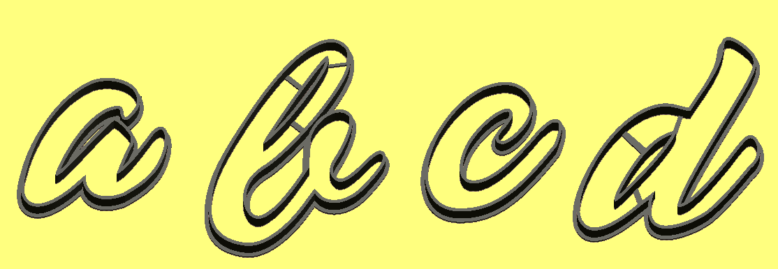 STL file lowercase cursive alphabet cutter- lowercase Yananeska ...