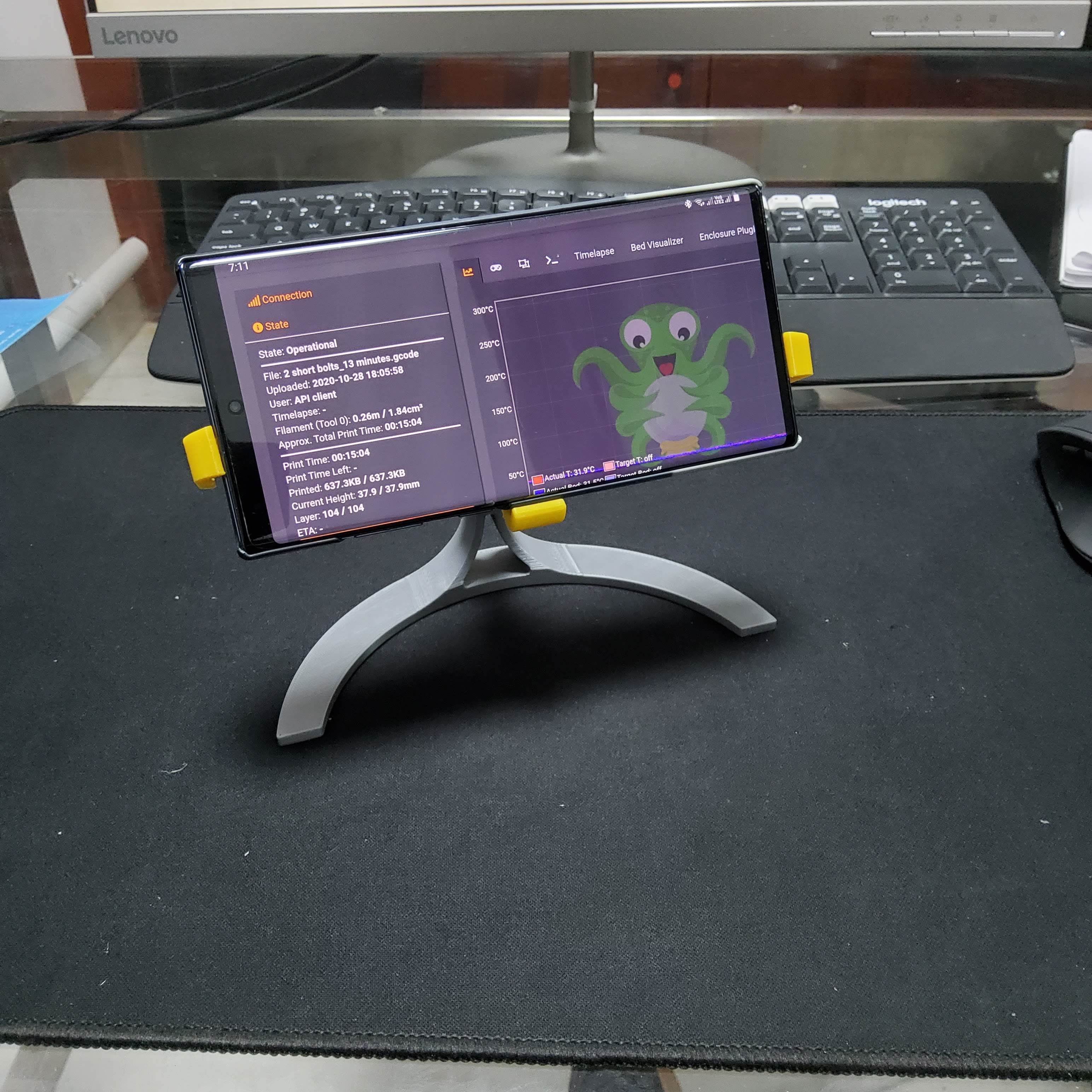 3D printer Mechanical Quick Grab/Release Phone Stand • made with PRUSA ...