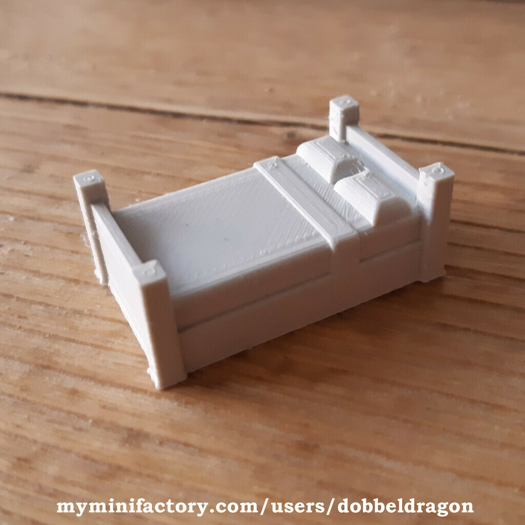 Free 3D file Wooden Bed・3D printable design to download・Cults