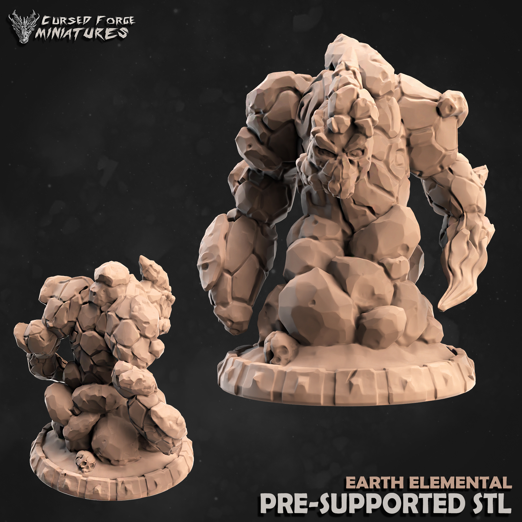 3D file Earth/rock elemental (supported)・Model to download and 3D print ...