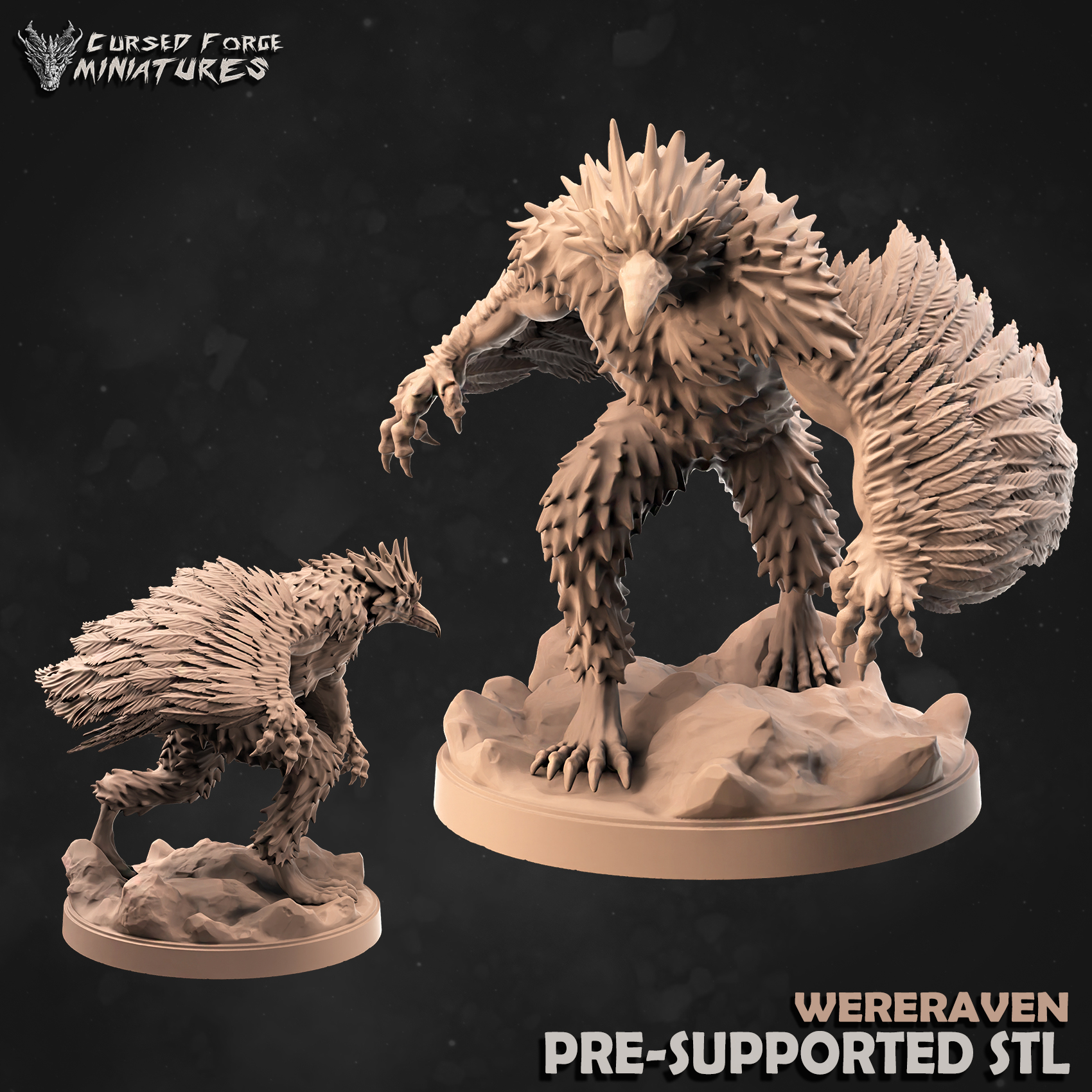 Archivo 3D Wereraven (supported) 👹・Modelo para descargar y imprimir en ...