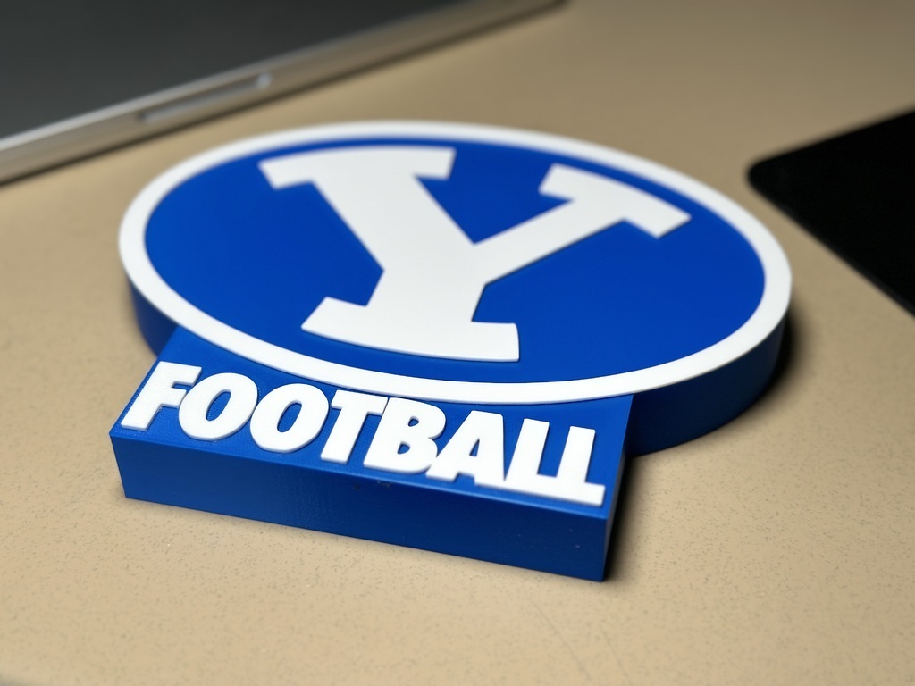 Free 3D file BYU Football Logo 🏈・3D printing template to download・Cults