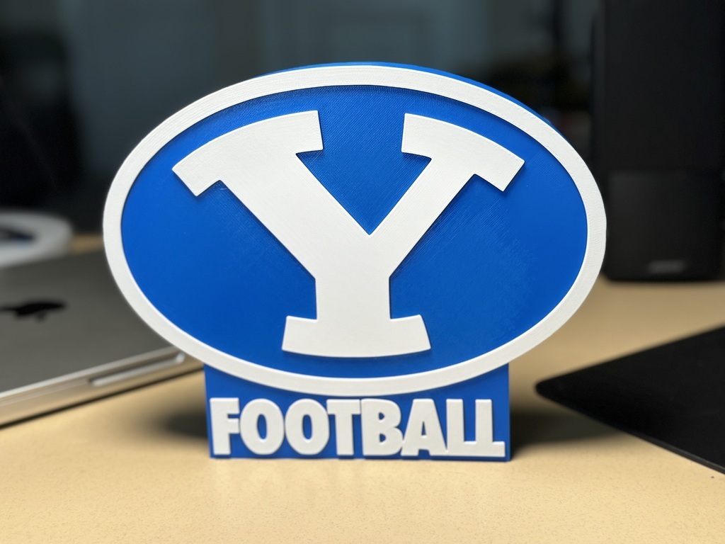 Free 3D file BYU Football Logo 🏈・3D printing template to download・Cults