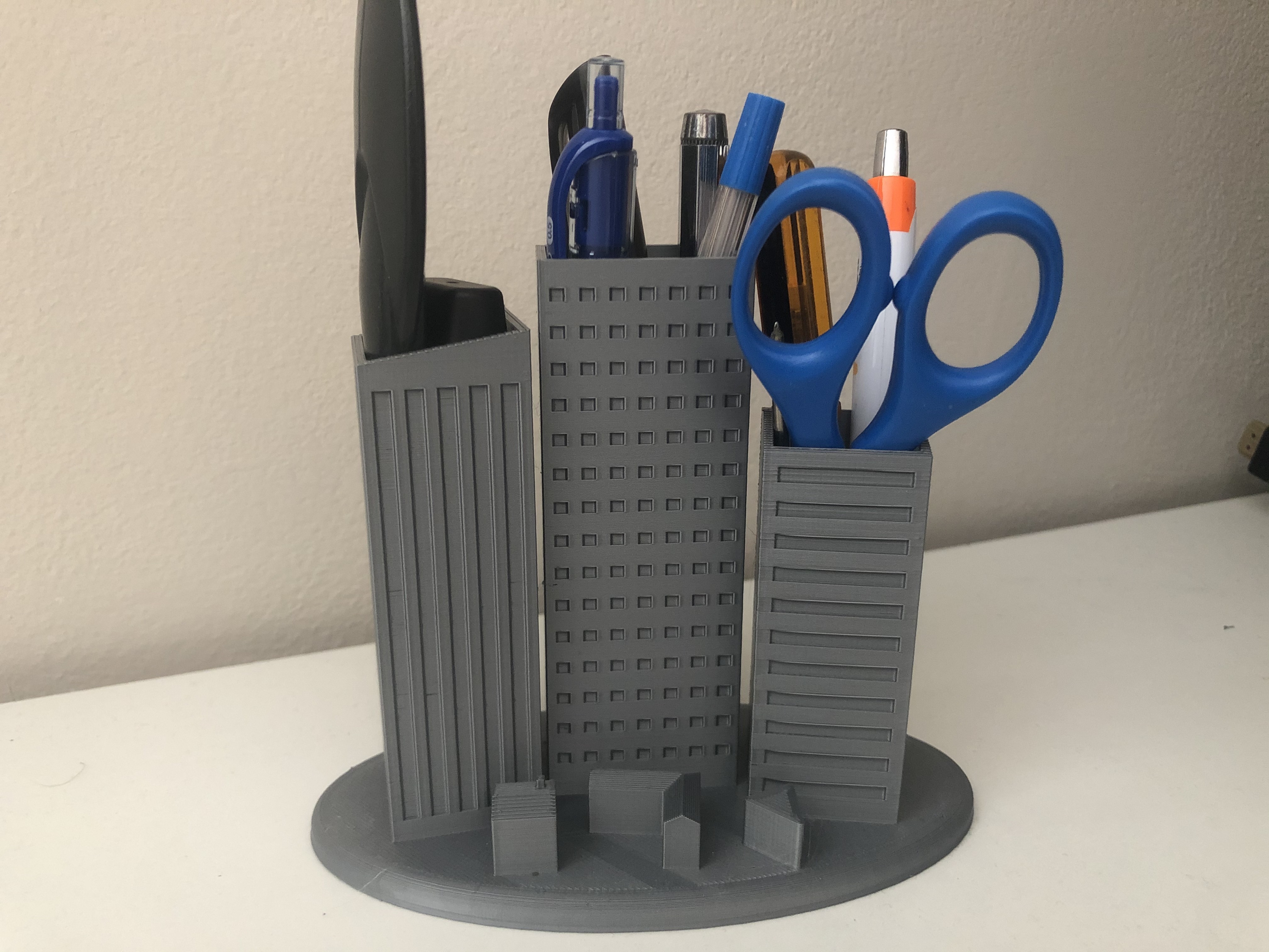 Download STL file Skyscraper Pen Holder • Model to 3D print ・ Cults