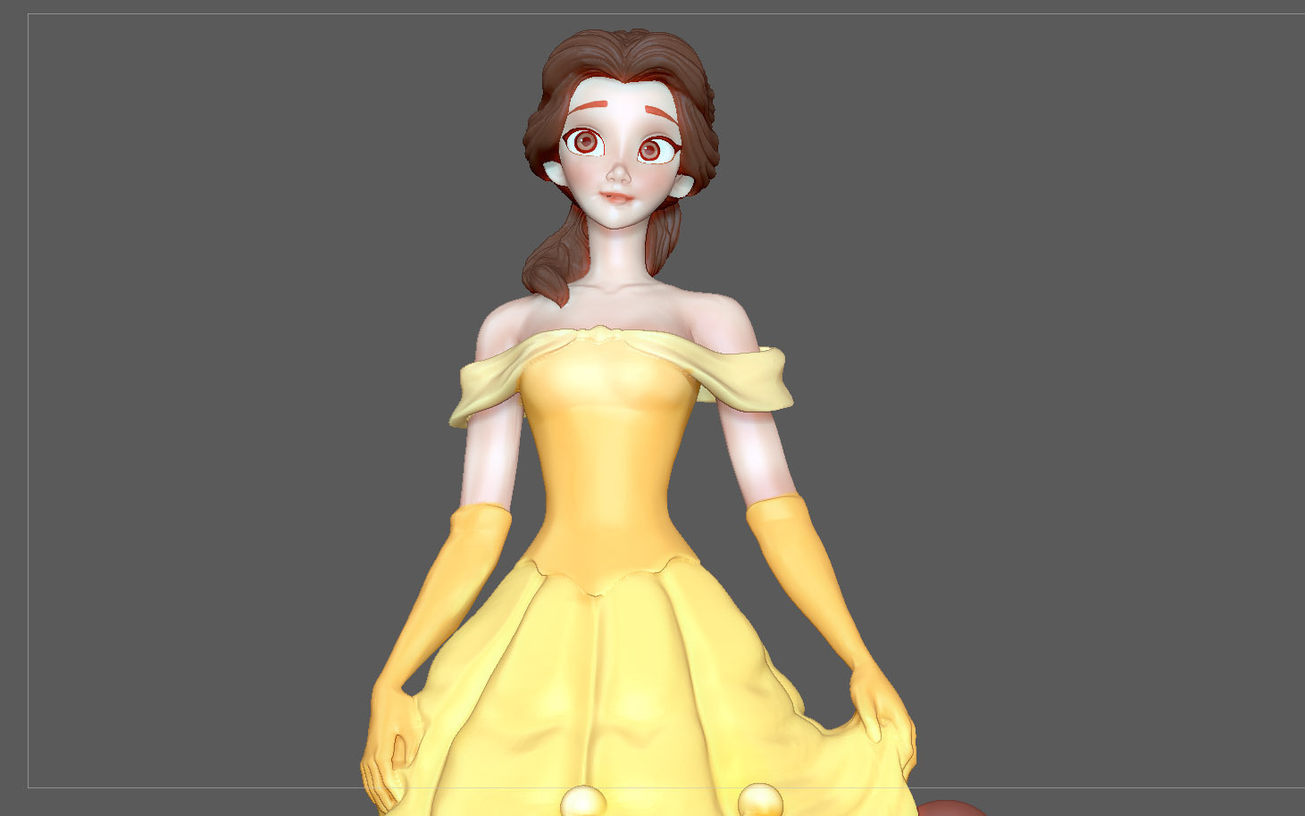 STL file BELLE PRINCESS STATUE BEAUTY AND THE BEAST DISNEY ANIME 3D ...