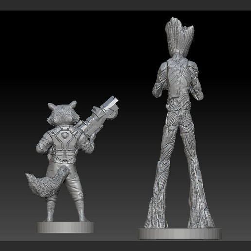 Download STL file ROCKET GROOT PACK AVENGERS MCU GUARDIANS OF THE ...